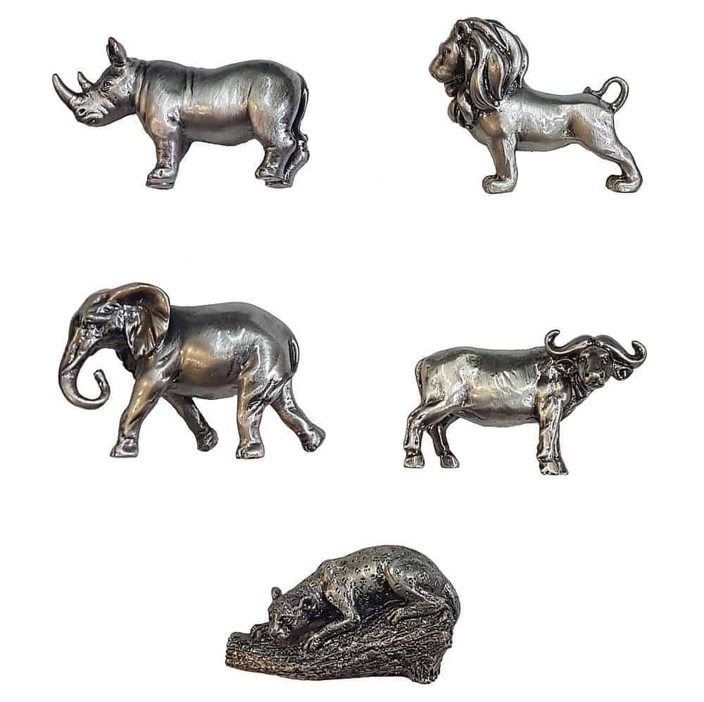 Big 5 African animals - Pewter Set - Nala Africa Collection